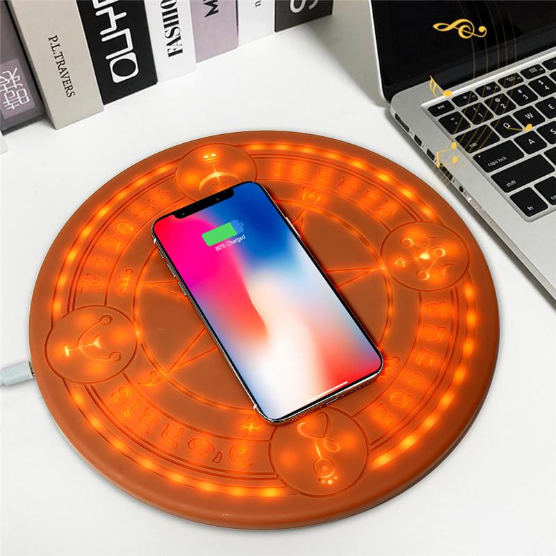 Buy Glowing Magic Array Qi Wireless Fast Charger 10W for iPhone Samsung ...