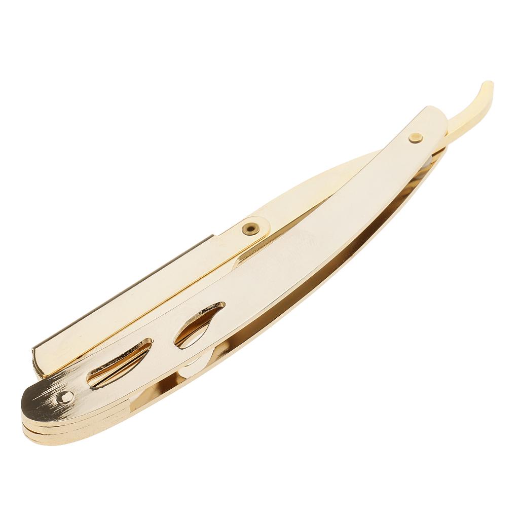 Buy Men's Stainless Steel Straight Edge Barber Razor Folding Shaver ...