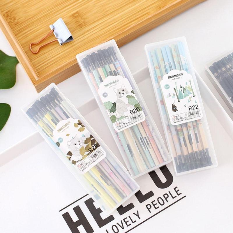 Buy 15pcs Creative Student Stationery Gel Pen 0.5mm Full Needle Pen ...