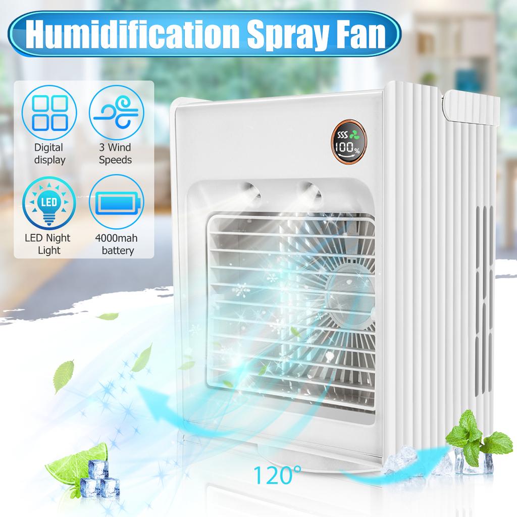 Buy 5 In 1 Portable Spray Fan 250ml Mini Air Cooler Fan Atomization 3 ...