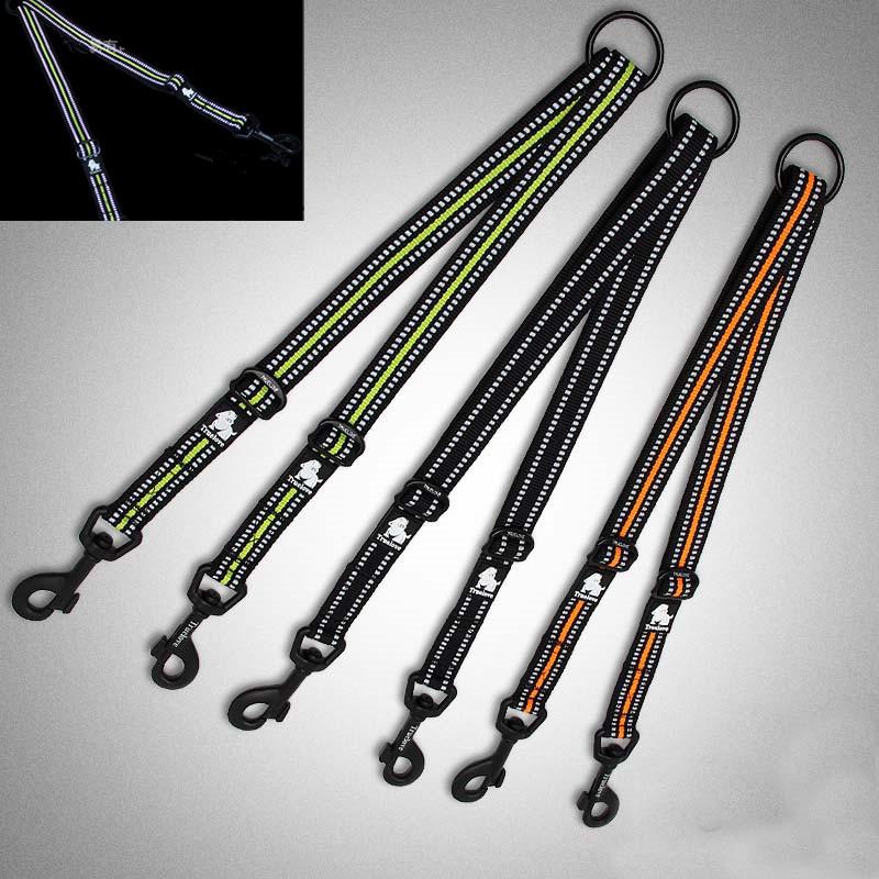 Reflective Adjustable Double Dog Leash for Two Dogs Tangle Free Coupler ...