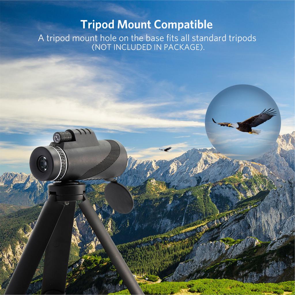 Buy Waterproof 40X60 Monocular Phone Camera Day and Night Vision Dual ...