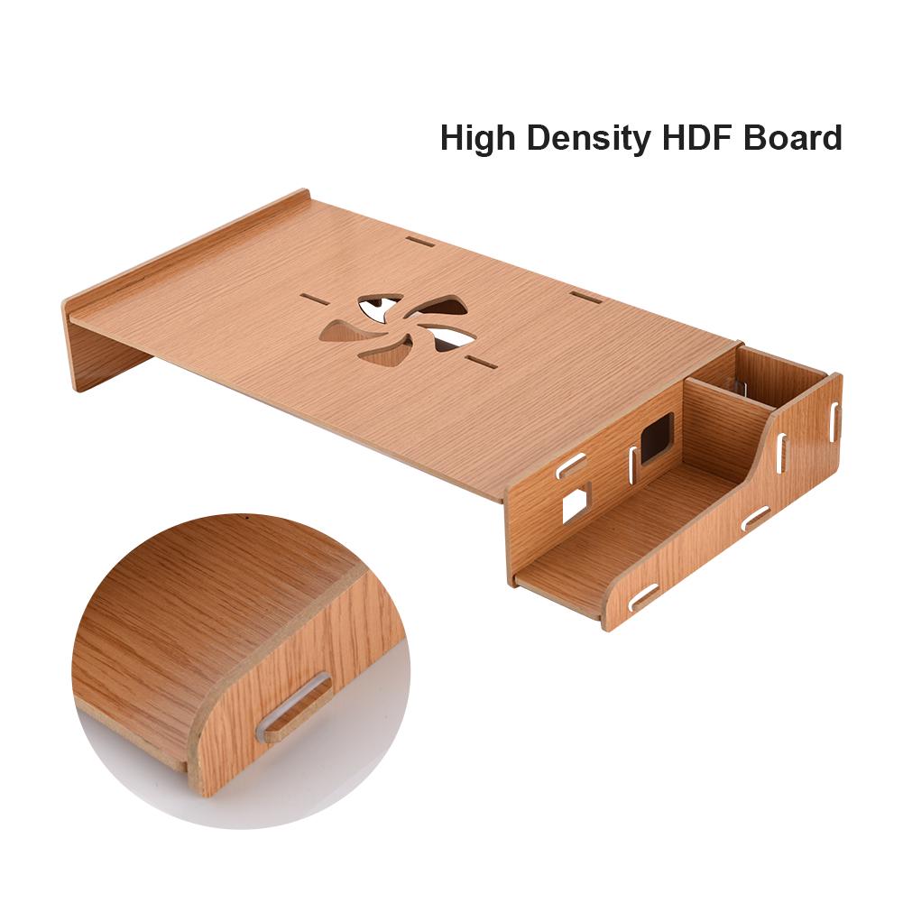 Buy Solid Monitor Stand Organizer High Density HDF Board Desktop ...