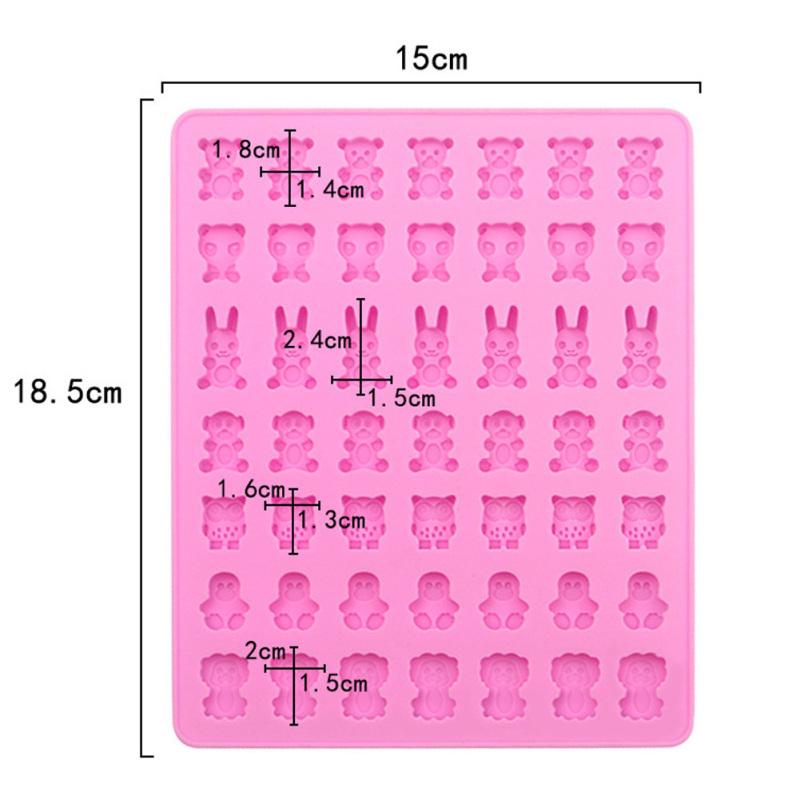 Buy 49 Holes Silicone Mold Cartoon Animal Shape Chocolate Candy Fondant ...