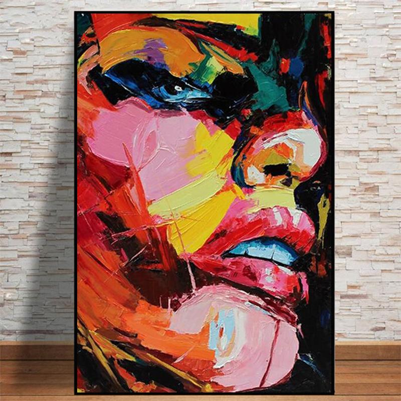 Buy Watercolor Abstract Girl Face Canvas Painting Modern Art Canvas ...