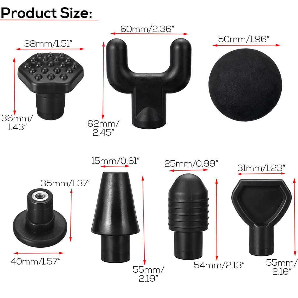 Buy 7Pcs Percussion Reduce Muscle Massager Massage Gun Tip Bit For ...