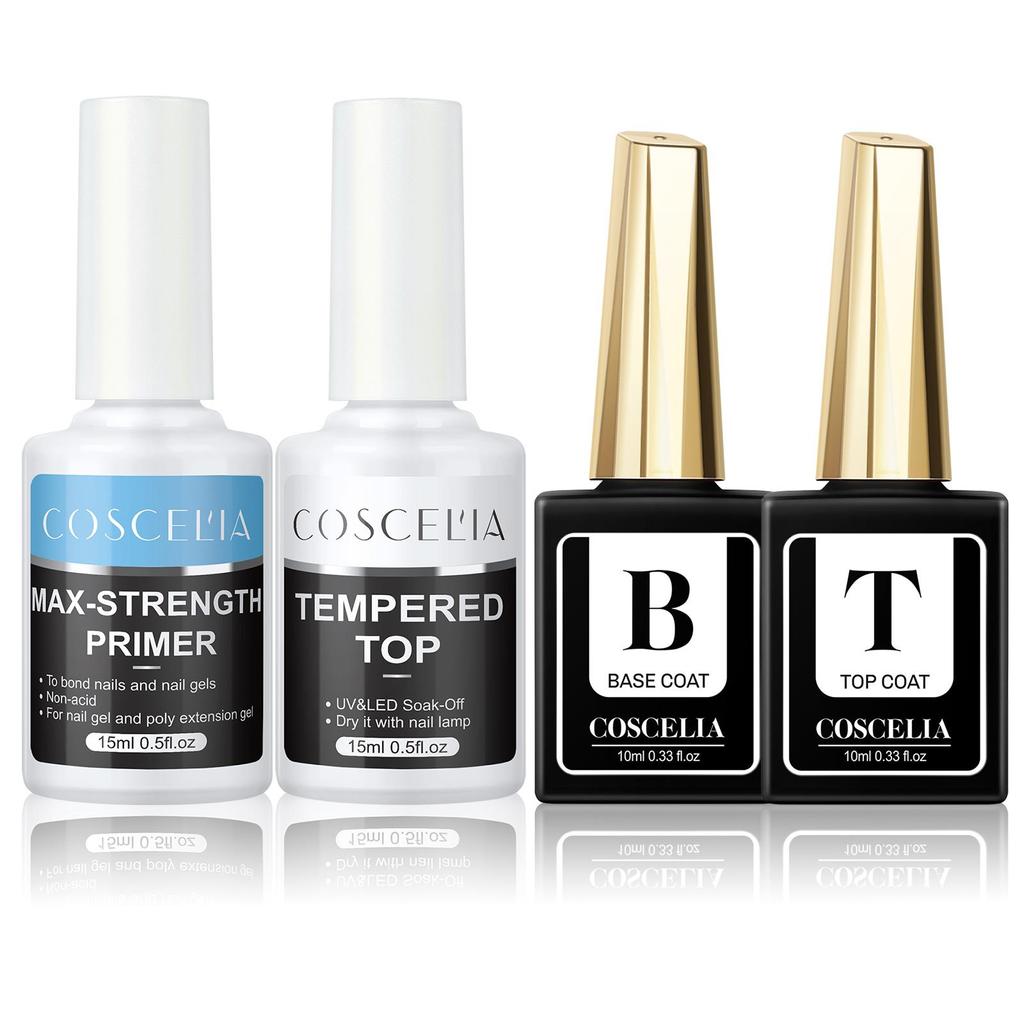 Buy COSCELIA Top & Base Coats Set With Matte Tempered Top Coat Gel ...