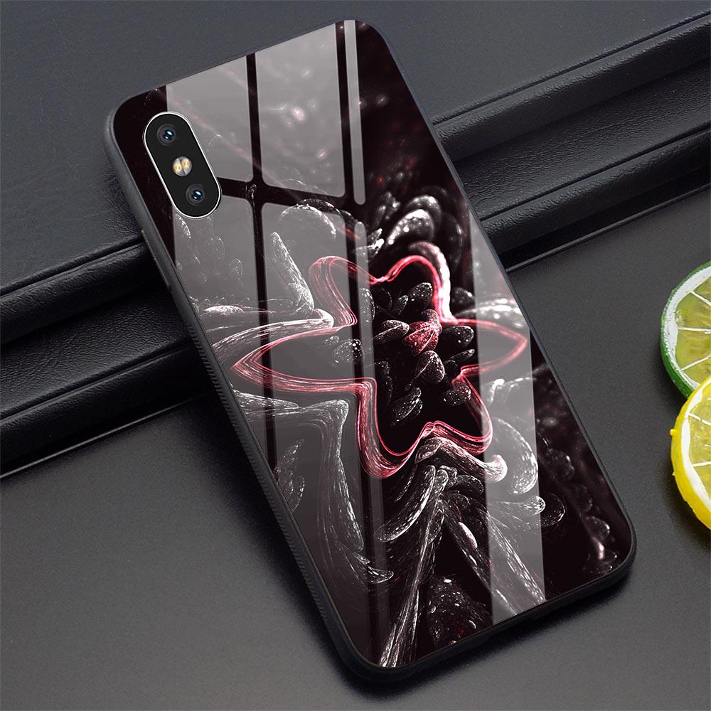 Buy Flower Art Tempered Glass Phone Case for iPhone 5 5s SE 7 8 plus 11 ...