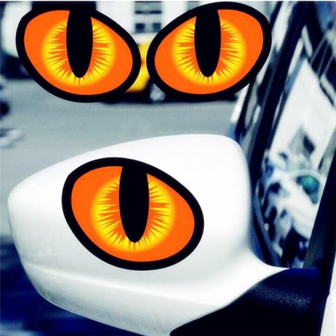 Buy 12*10cm 1Pair Cute Simulation Cat Eyes Car Stickers 3D Vinyl Decals ...