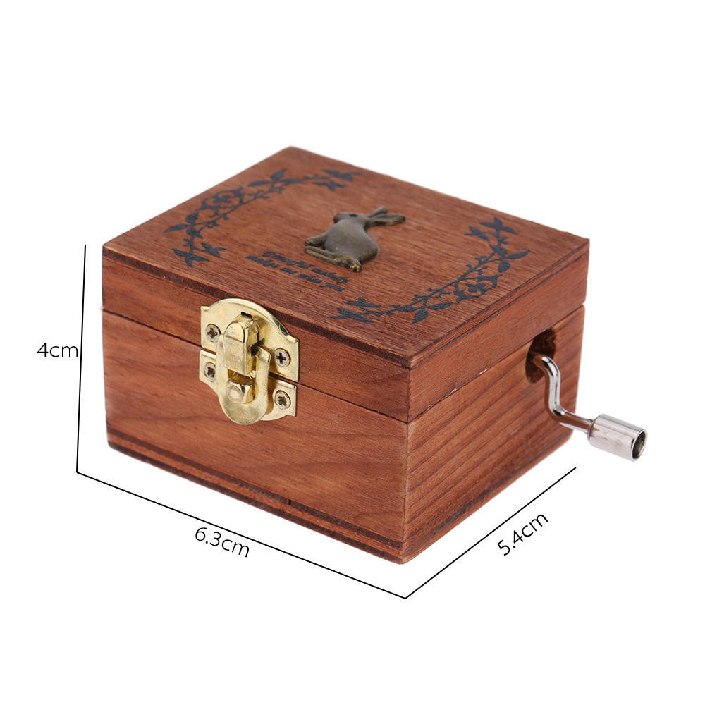 Buy Retro Wooden Hand Crank Musical Box Exquisite Workmanship at ...