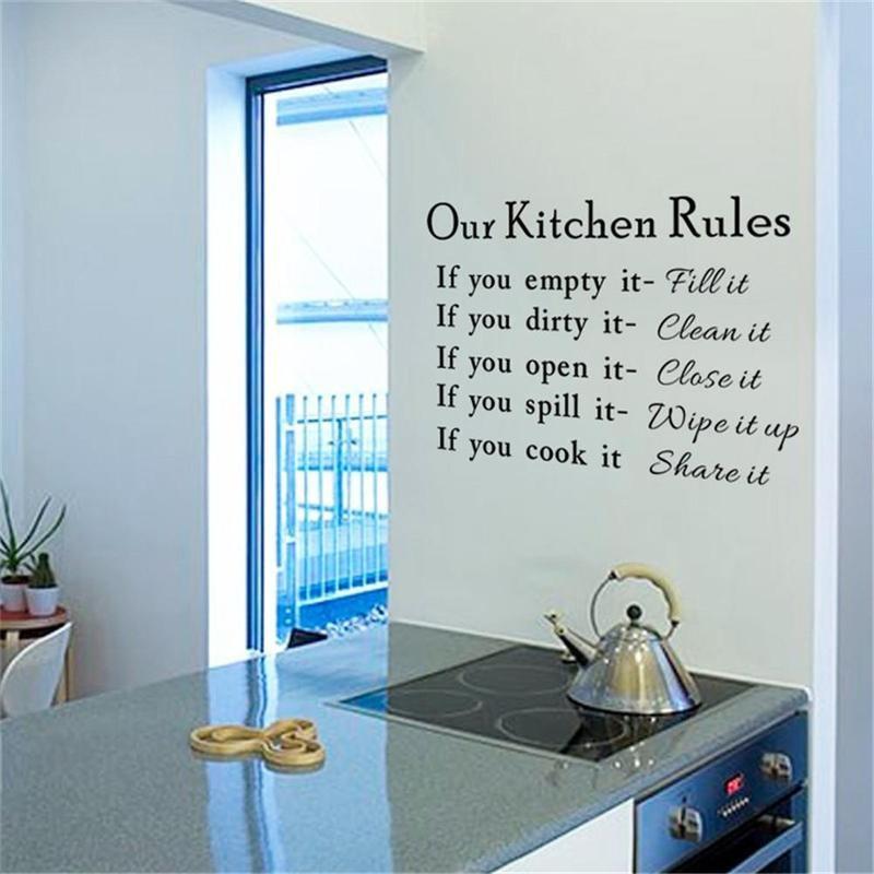 Buy Our Kitchen Rules Cook Words Quote Wall Stickers Art Decals Home ...