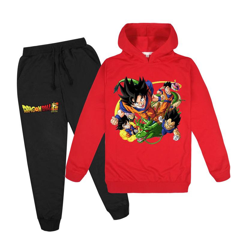 Buy 2020 Fashion Kid Goku Suits Hoodies and Pants Two Piece Boys and ...