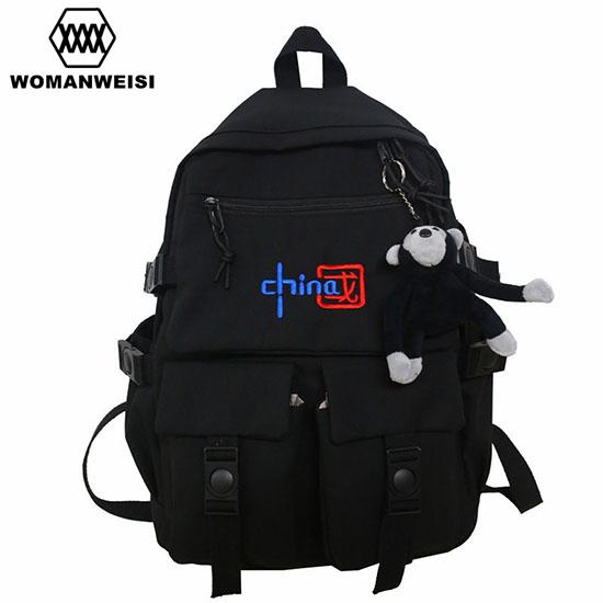 Buy Chinese Style Black White Backpack Schoolbag High Quality Men Women ...