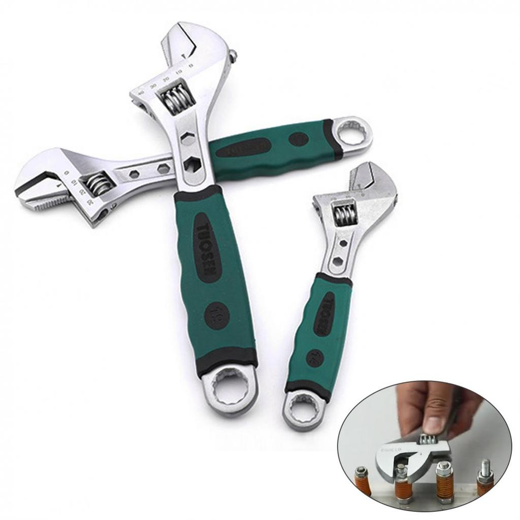 Multi-function Adjustable Wrench Universal Spanner Key Nut Wrench 8" 10 ...