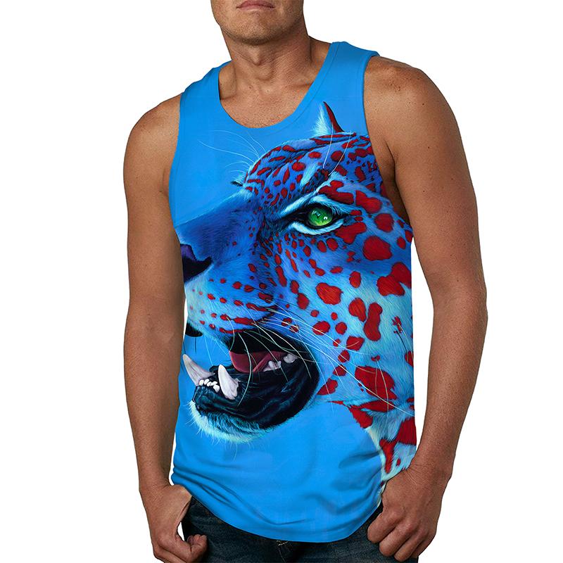 Cheap Handsome Men's Sleeveless Vest Leopard Cool 3D Print Vest | Joom
