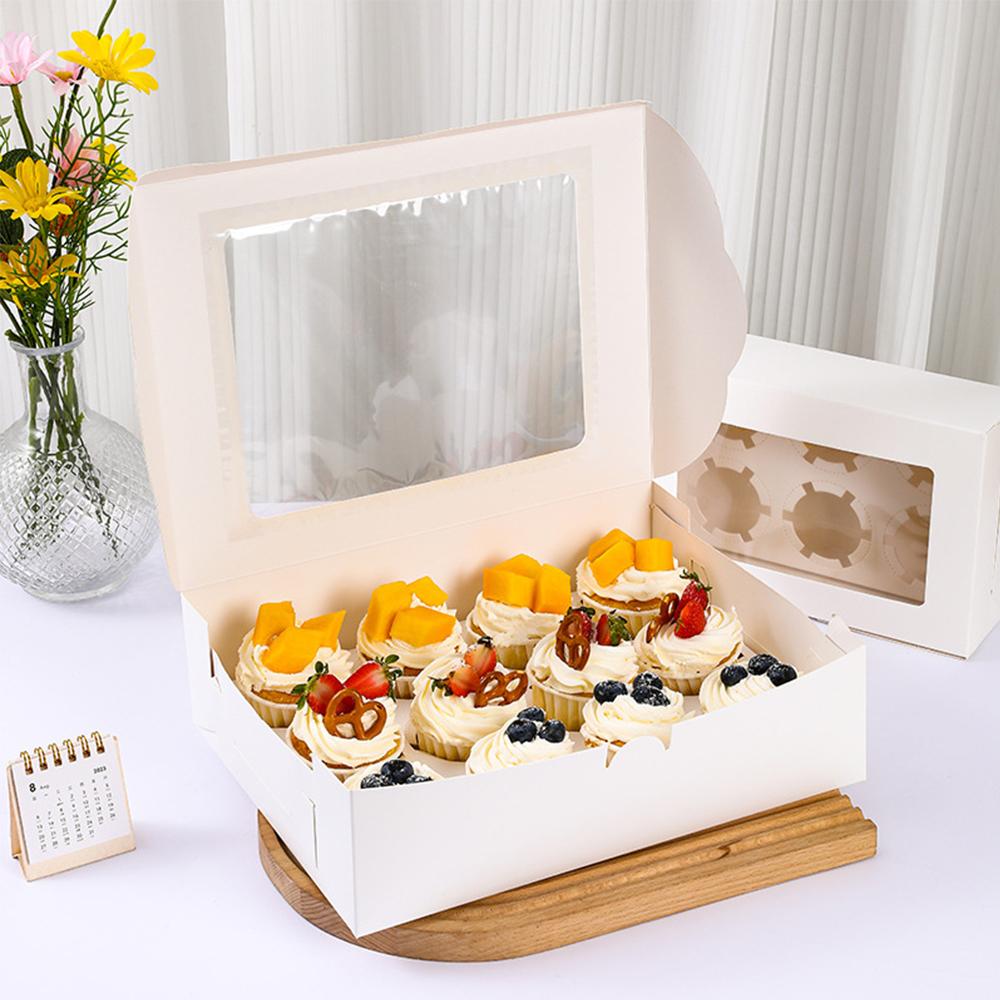 6Pcs Holding 4/6/12 Standard Cupcakes Cupcake Container Pastry Box ...