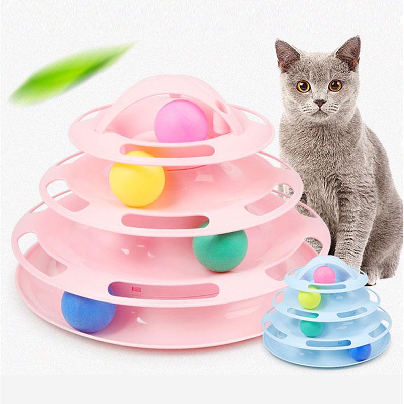 Four-layer Creative Cat Carousel Toy Turntable Tower Can Be Inserted ...