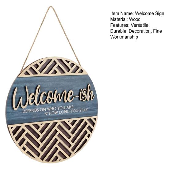 Köp Välkomstskylt Rustik 3D ytterdörr hängande skylt Rund trä ...