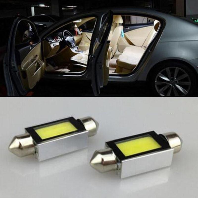 Buy Xenon White 36mm Car COB License Plate Light 6418 C5W 4W LED Bulbs ...