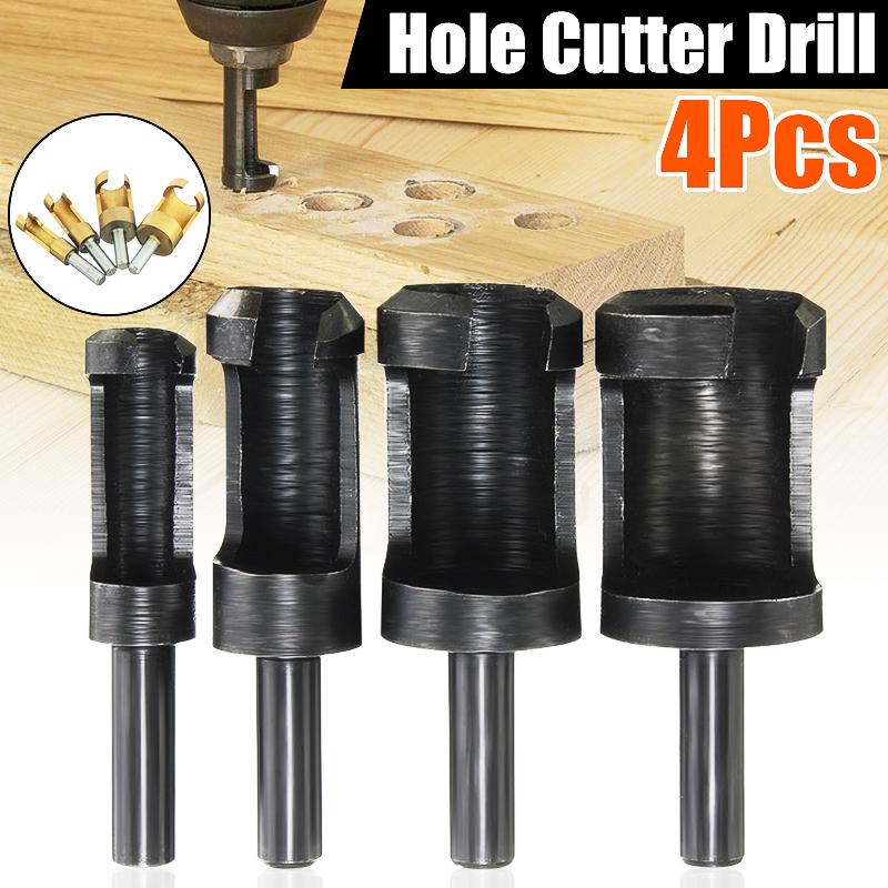 Buy 4Pcs Wood Plug Hole Cutter Bit Set Dowel Maker Cutter Carpenter ...