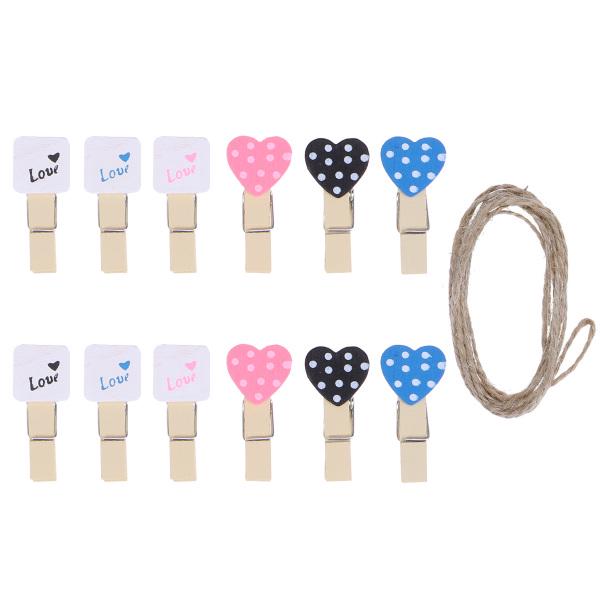 Buy 24pcs Mixed Lovely Wooden Lightweight Pin Clips Craft Clips Painted ...