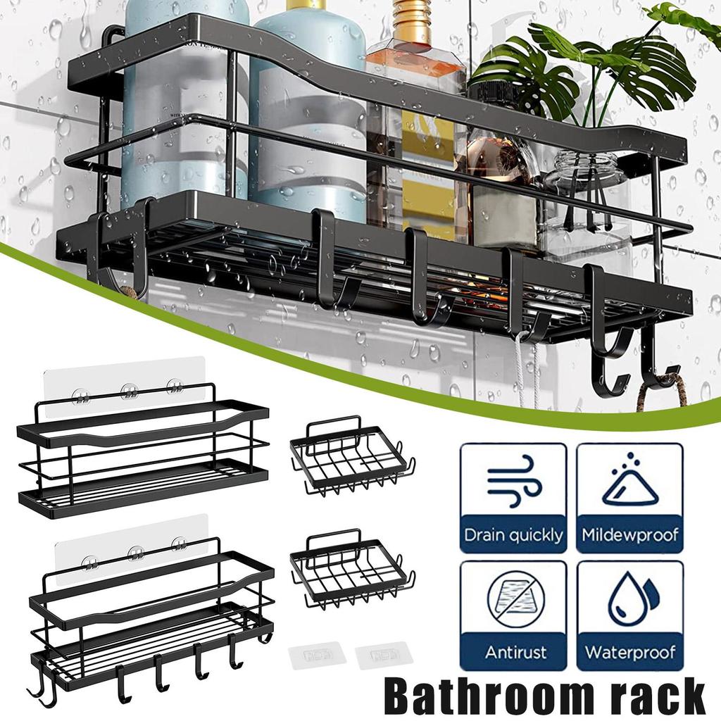 Buy Wall Hanging Bathroom Storage Organizer Shelves Shower Soap Toilet ...
