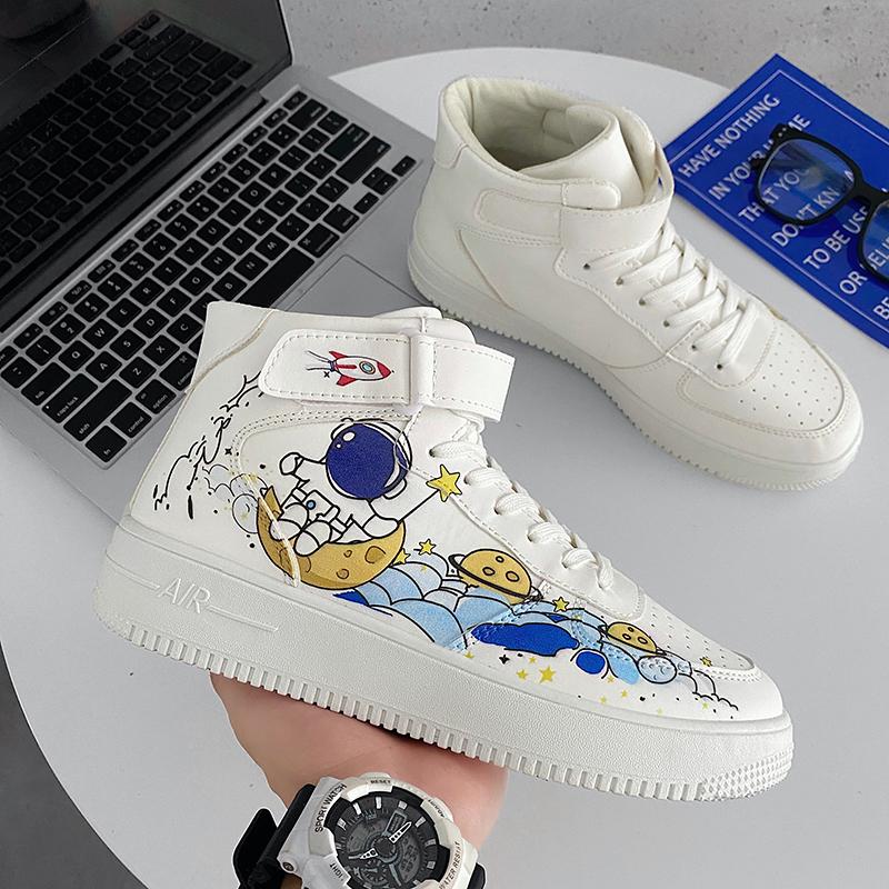 Buy Men's and Women's Trendy High-top Cartoon Shoes Happy Planet Casual ...