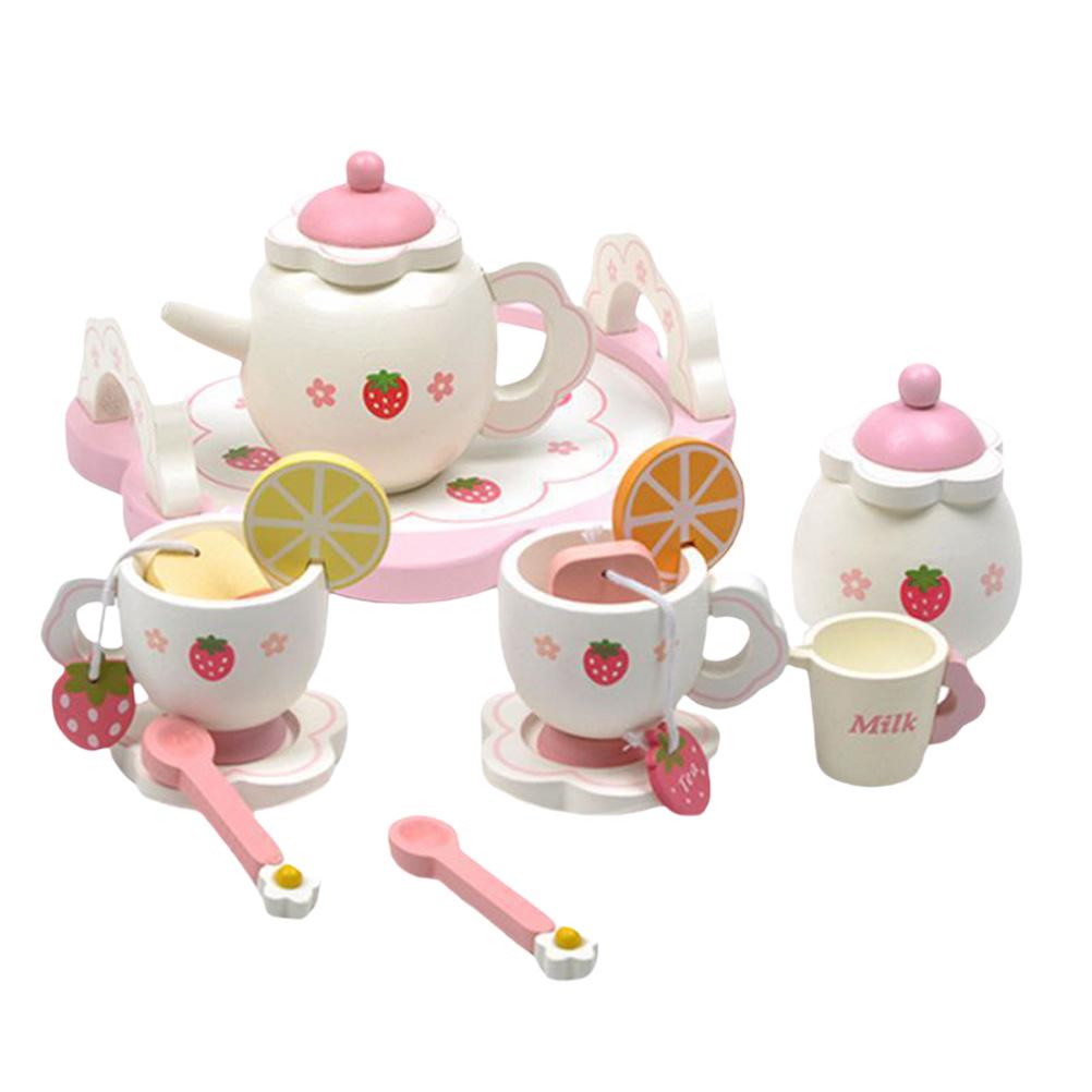 Buy 15 Pcs Play House Toy Role Play Wooden Reusable Pot Cups Plate ...