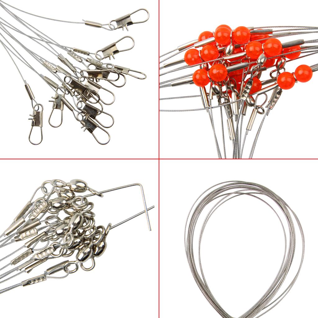 Cheap Fishing Steel Wire Rigs 2 Arms Wire Leader Guff Rigs With Swivels ...