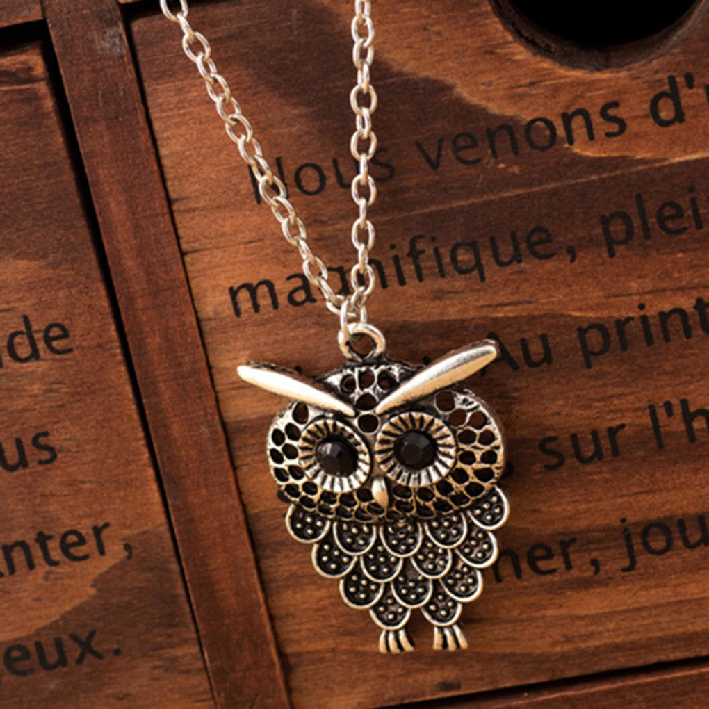 Cheap Retro Owl Hollow Out Pendant Long Chain Necklace Women Sweater ...