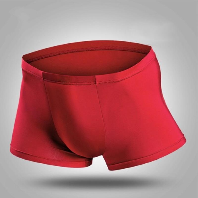 Buy Men's Solid Color Transparent Underwear Ice Silk Seamless Men's ...