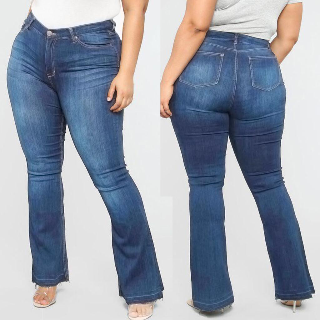 Buy Fashion Womens Plus Size Pocket Jeans Denim Female Mid Waist Sexy ...