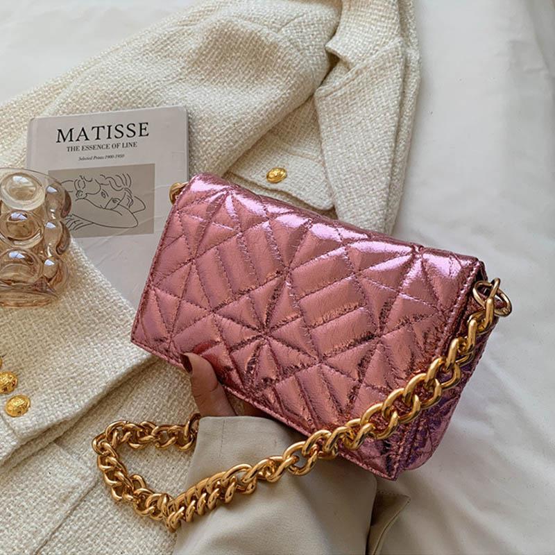 Buy Ins Chic Laides Silver Shoulder Bag Small Flap Bag Women Trendy ...