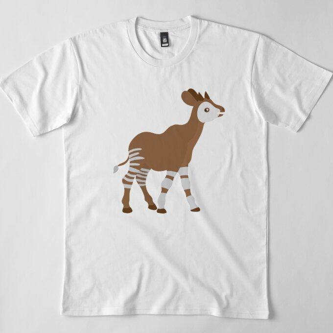 Buy Men Premium Cotton T-Shirt Okapi Animal Print Tees Funny Harajuku ...