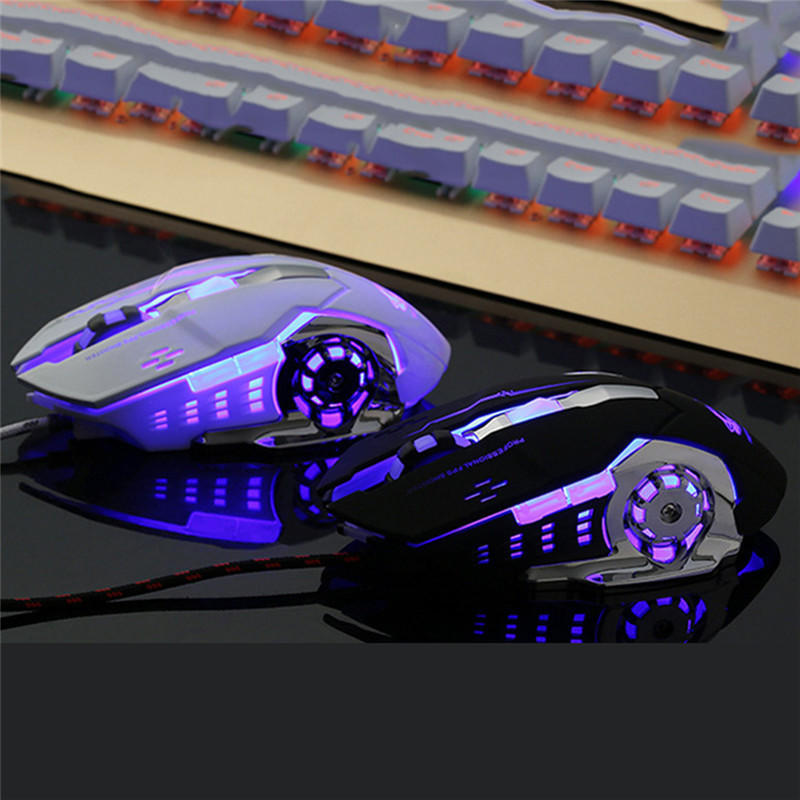 Buy Rondaful Mute Wired Mouse Gaming Macro Programming Game Mouse Four ...