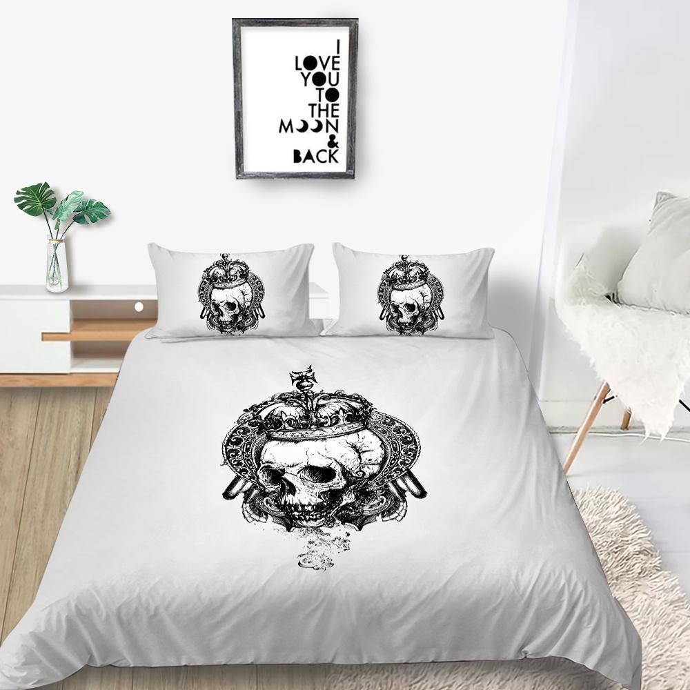 Cheap Home Bedding Set Punk Skull Pattern Stylish Design Duvet Cover ...