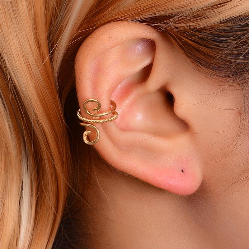 Buy Women's Fashion Retro Popular Double-layer Twist U-shaped Earless ...