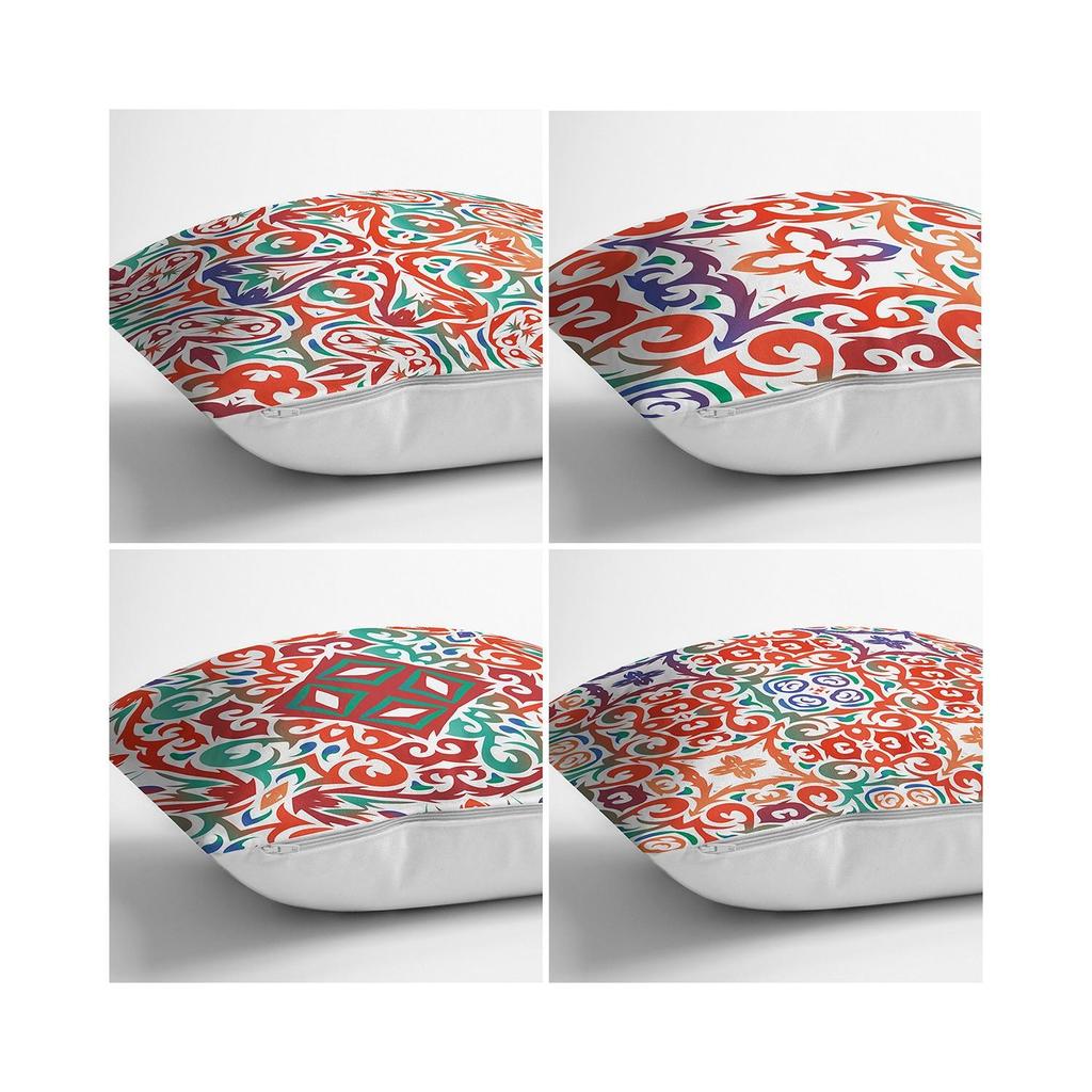 Cheap Set of 4 Double Sided Modern Suede Pillowcases With Tile Pattern ...