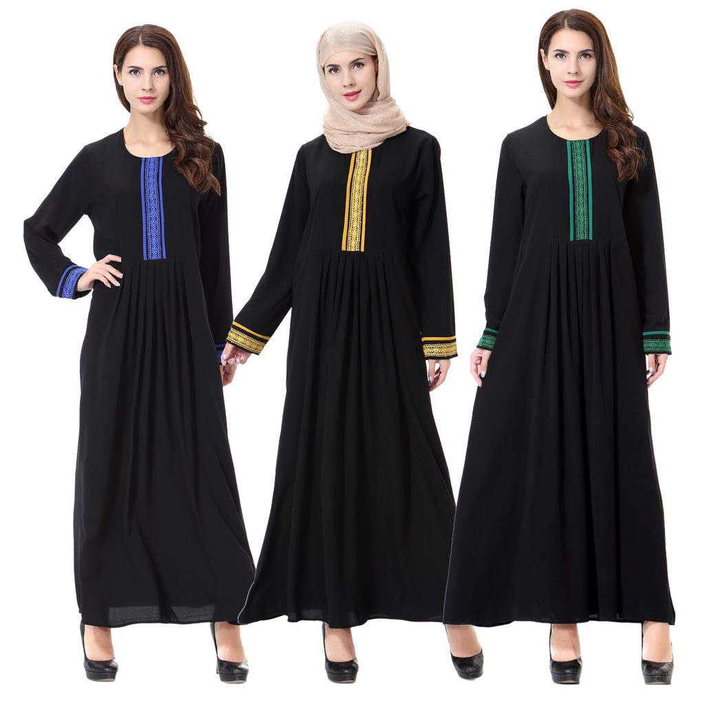 Buy Middle Eastern Muslim Women's Long Robe Solid Color Loose Casual ...