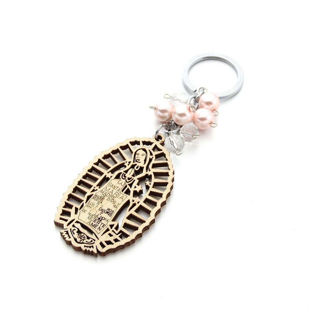 Buy Baptism Lady of Guadalupe Wood Design Keychain Baptismal Favors for ...