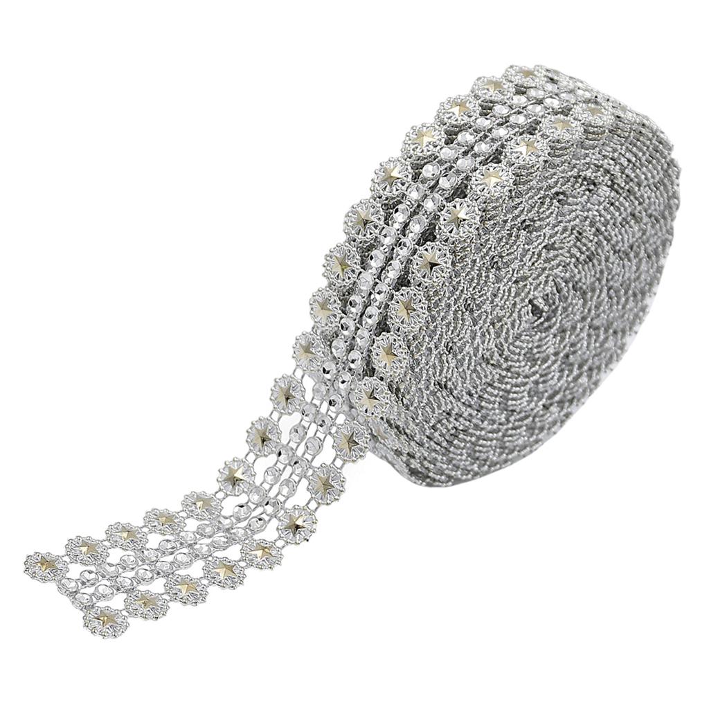 Buy 5yds Crystal Star Rhinestone Chain Mesh Ribbon Trims Sewing Crafts ...