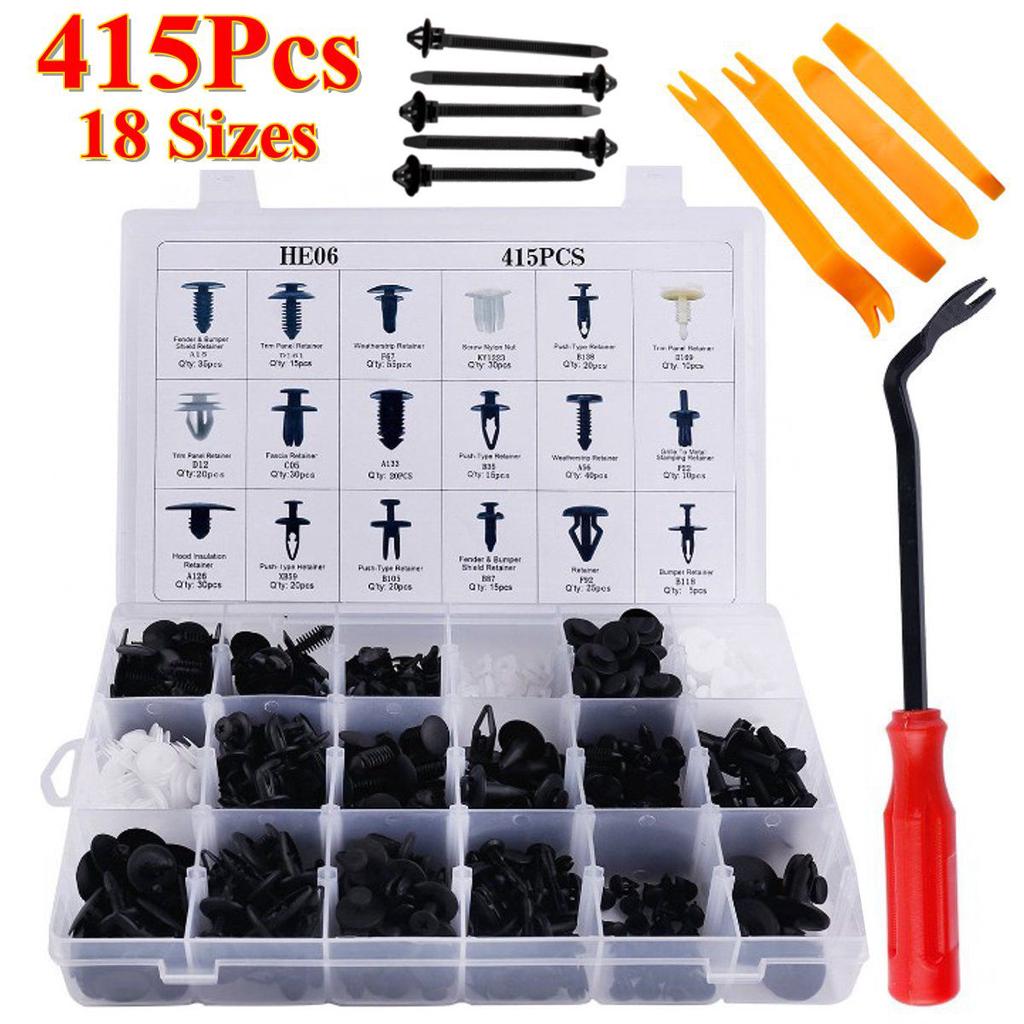 415Pcs Clips 10pcs Tools 18 Types Car Body Pin Rivet Fasteners Trim ...