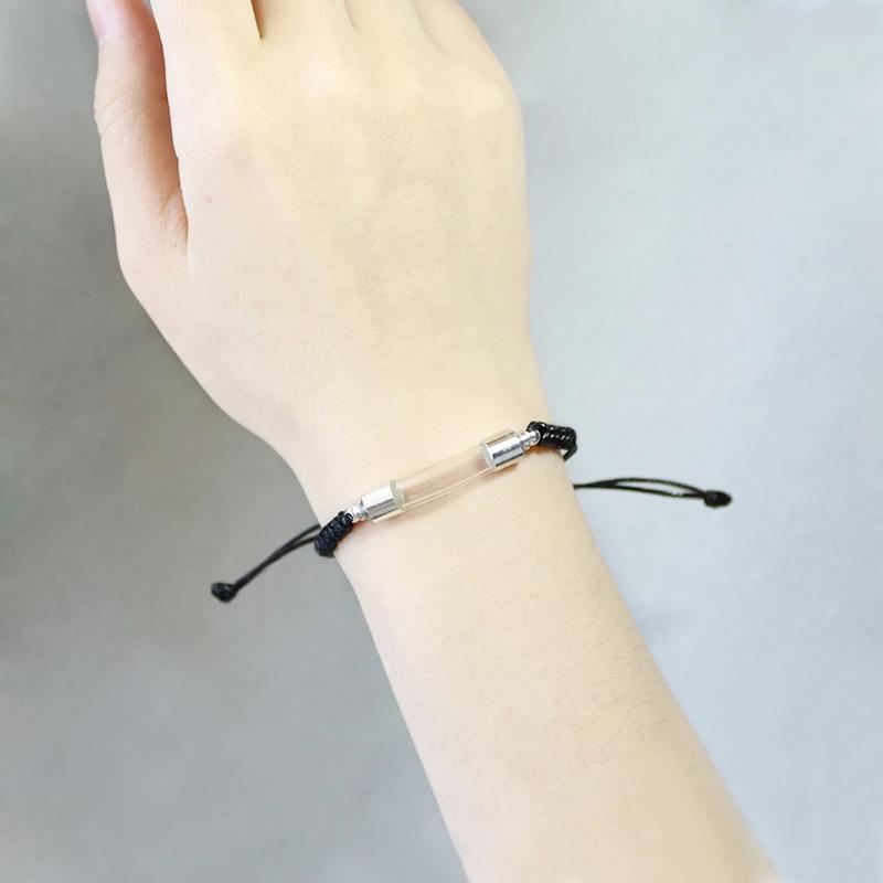 Buy 1PC Unisex Writing Name Pendant Glass Vial Bracelet Wirte On Rice ...