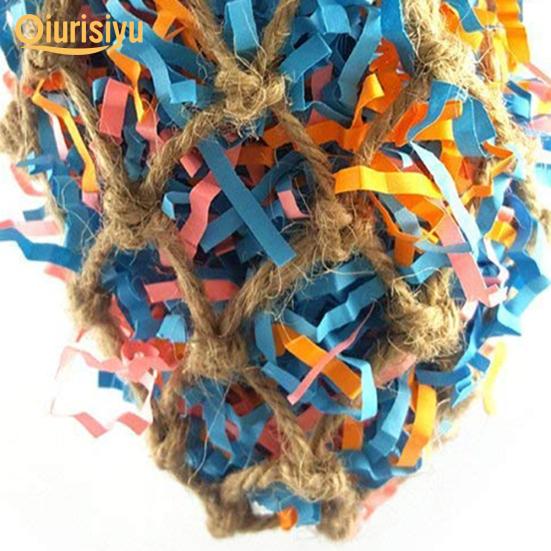 Buy Creative Jute Paper Strips Parrot Chewing Mesh Bag Hanging Birds ...