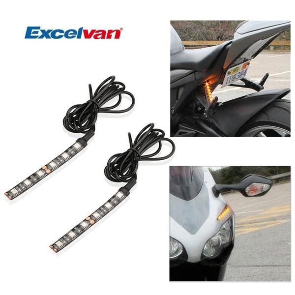 Buy Excelvan Motorcycle Bike Car Light SMD 5050 6 LED Amber Color Turn ...