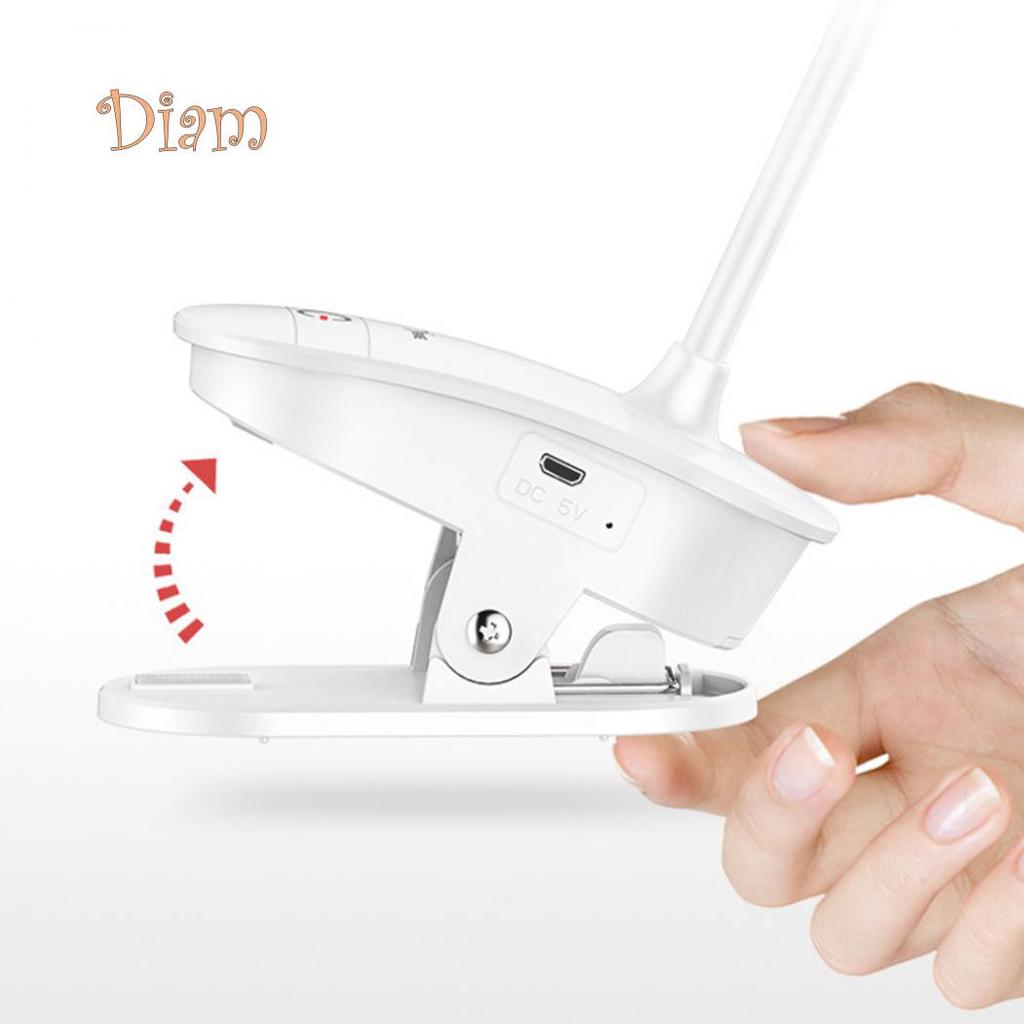 FS LED Clip On Bed Table Lamp Bendable USB Eye Care Study Book Reading ...