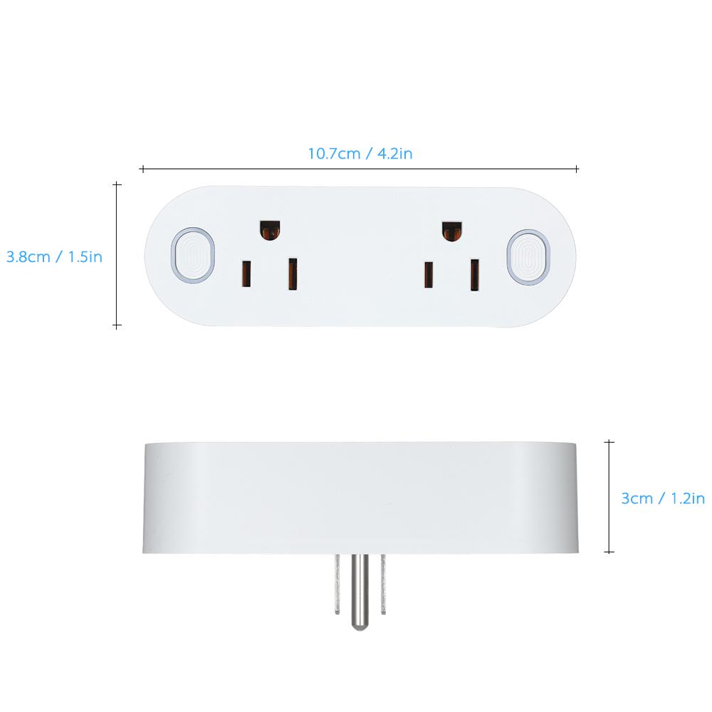 Buy Pack of 2 Mini 2 in 1 Smart Plug Socket Wireless APP Remote Control ...