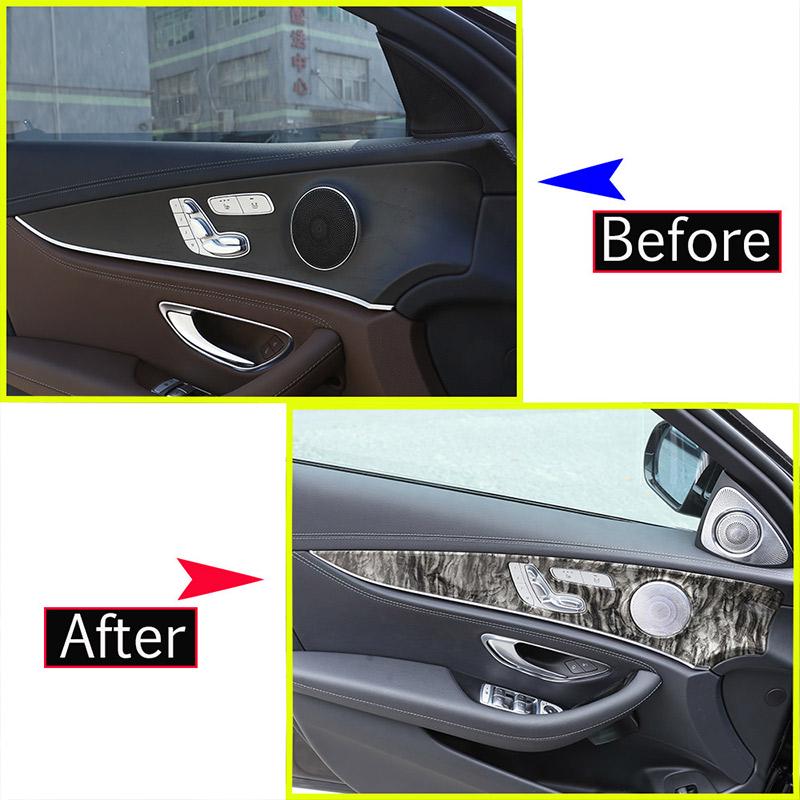 Buy Interior Door Decoration Panel Cover Trims for Mercedes Benz E ...