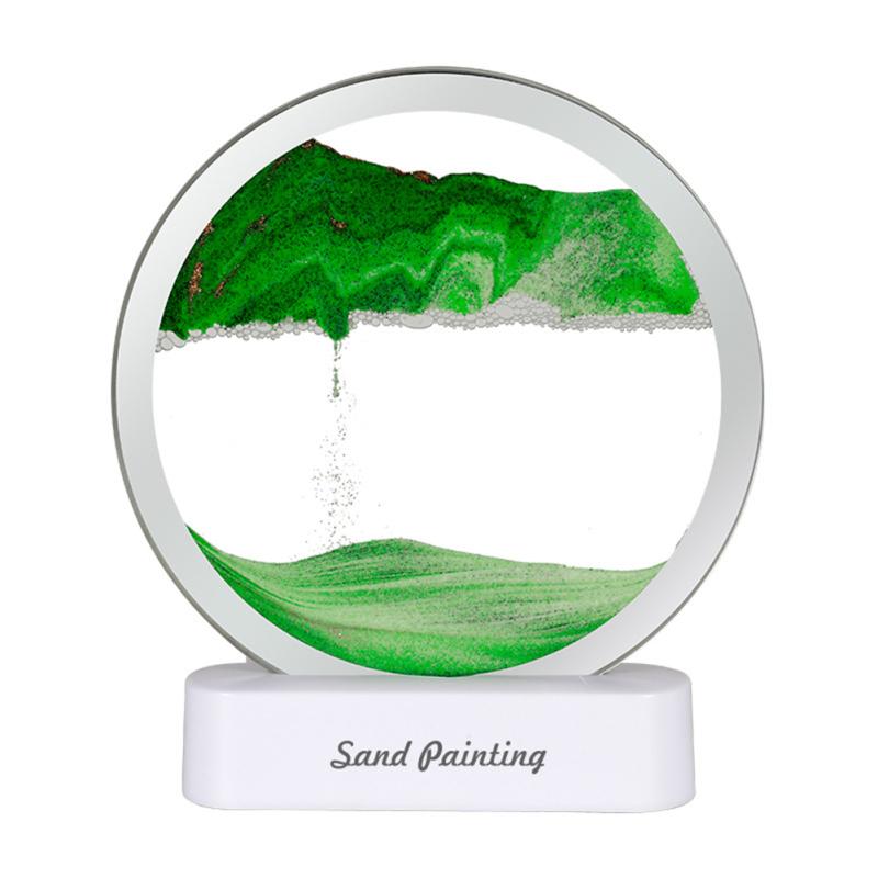 Cheap Round Quicksand Night Light Moving Sand Painting Table Lamp 3d ...