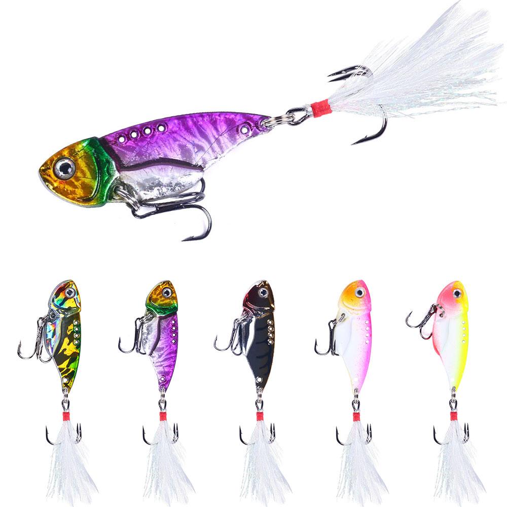 Buy 5PCS 5.5cm 11g Metal VIB Lures 3D Eyes Vivid Vibrations Spoon Lure Fishing bait Bass ...